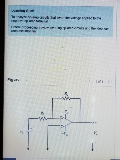 Solved Learning Goal: To analyze op-amp circuits that invert | Chegg.com
