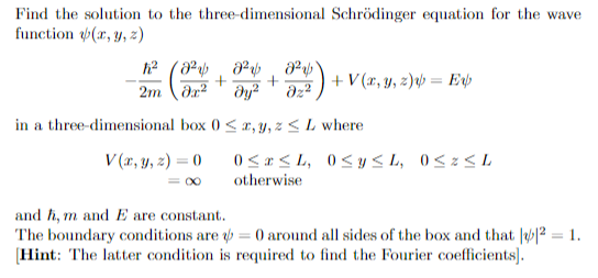 Solved Find the solution to the three-dimensional | Chegg.com