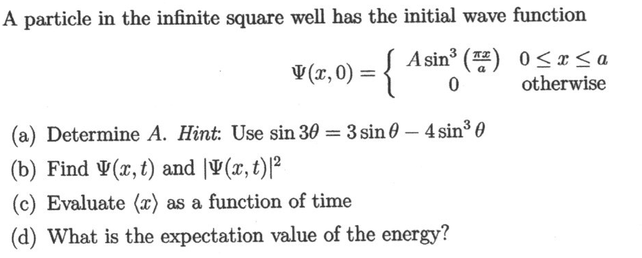 Solved A particle in the infinite square well has the | Chegg.com