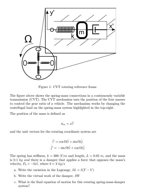 a. Write the variation in the Lagrange, δL = δ(T − V | Chegg.com