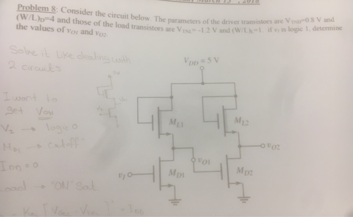 Solved Problem &. Consider the circuit below. The parameters | Chegg.com