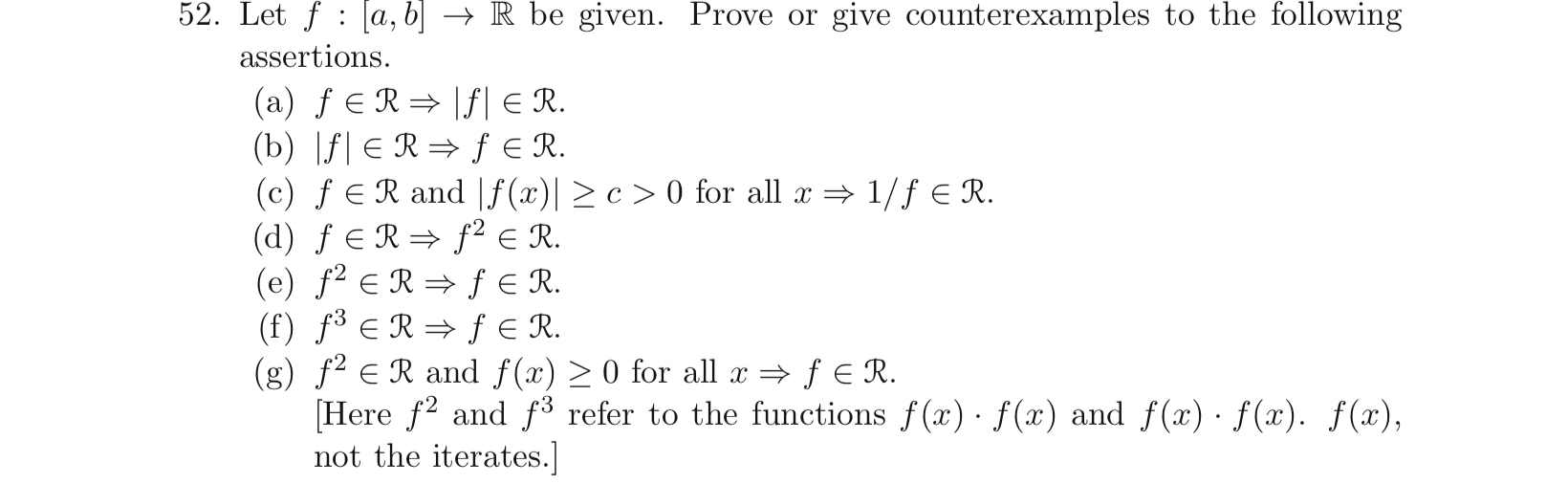 Solved 52. Let \\( f:[a, b] \\rightarrow \\mathbb{R} \\) be | Chegg.com