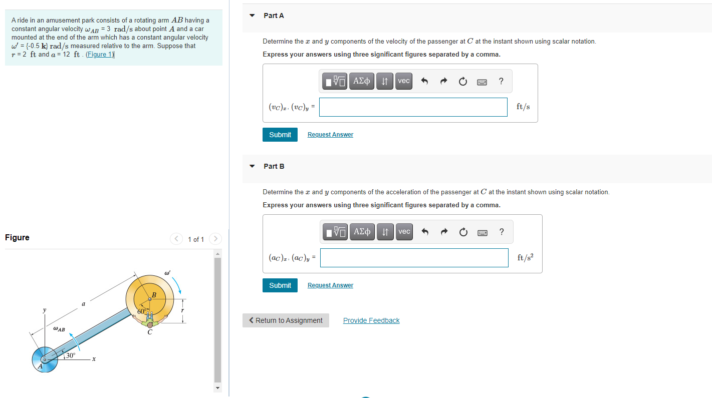 Solved Part A A ride in an amusement park consists of a | Chegg.com