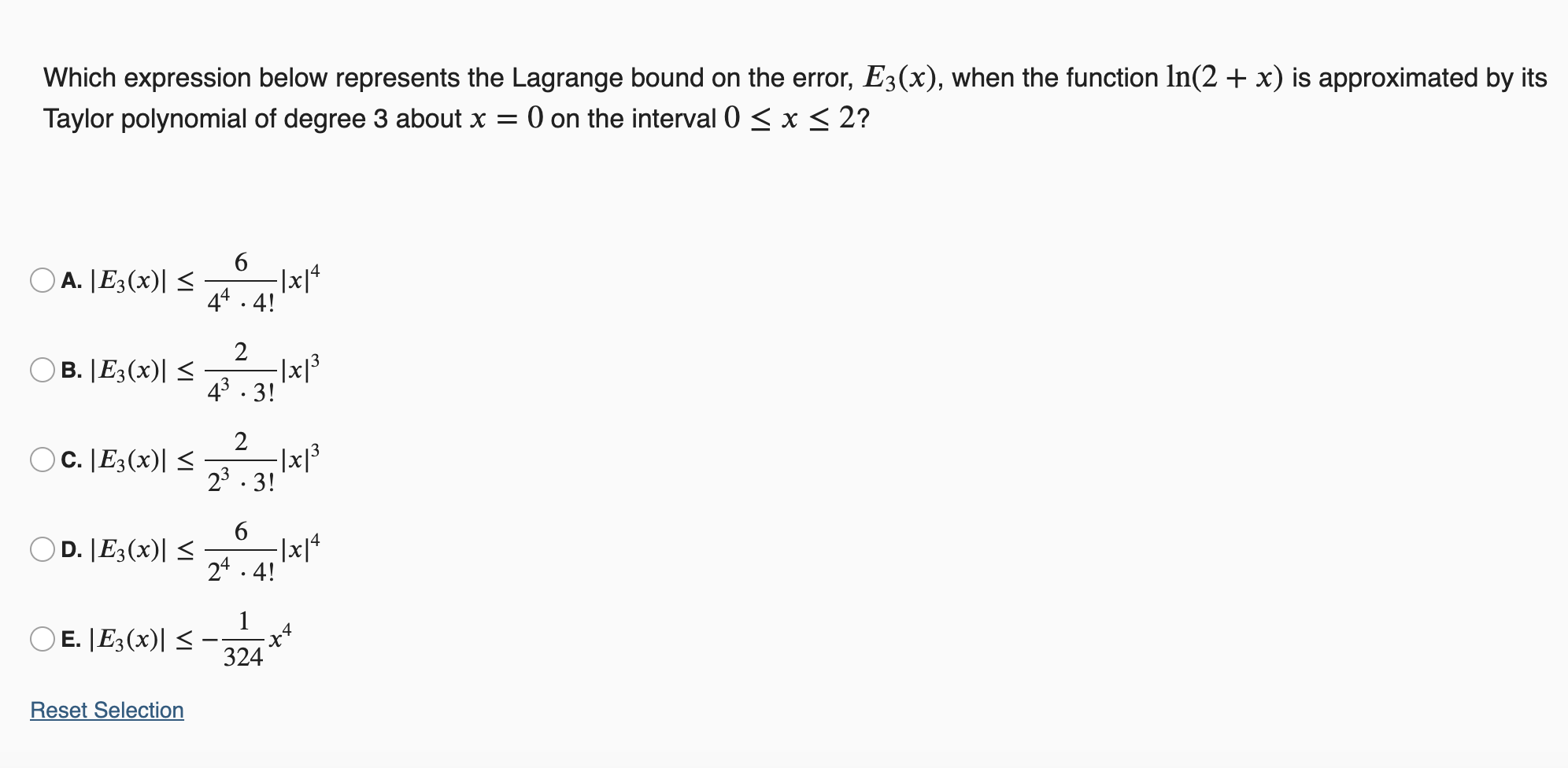 Solved Which expression below represents the Lagrange bound | Chegg.com