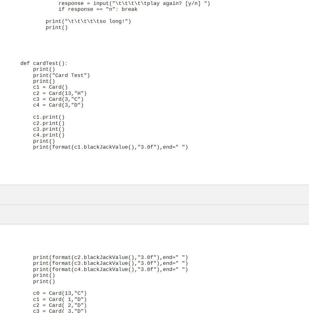 Solved Write the methods for three classes (Card, Deck, and | Chegg.com
