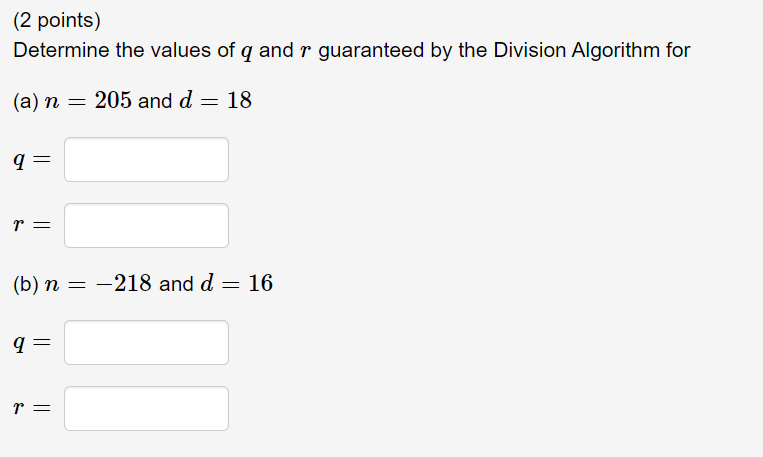 Solved Determine the values of q and r guaranteed by the | Chegg.com
