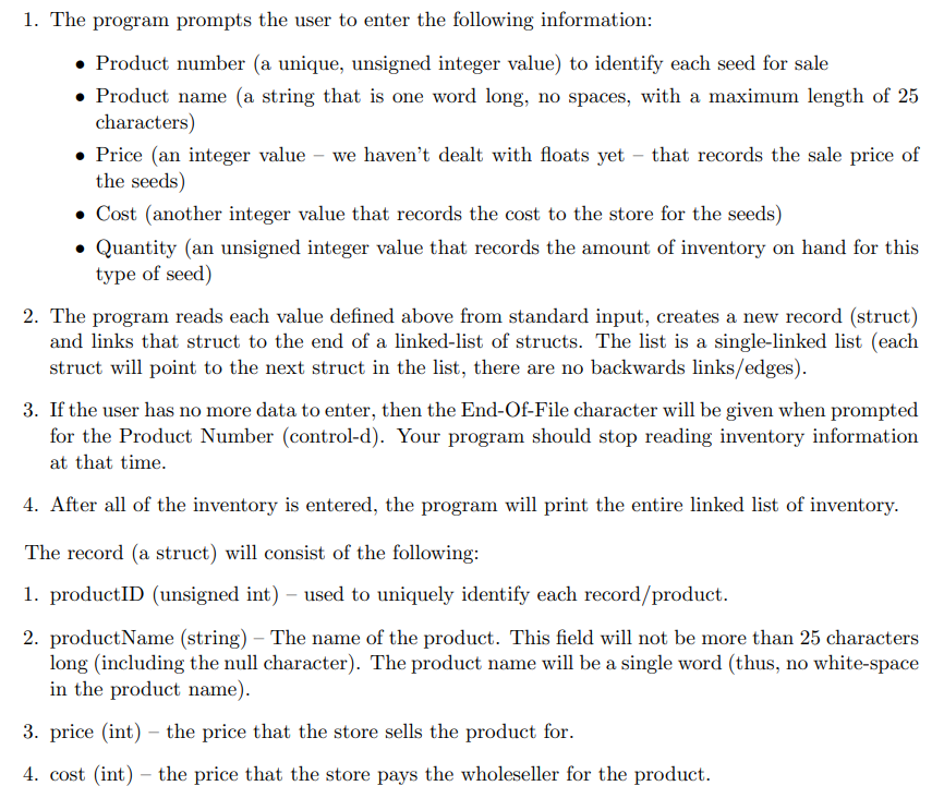 Solved 1. The program prompts the user to enter the | Chegg.com