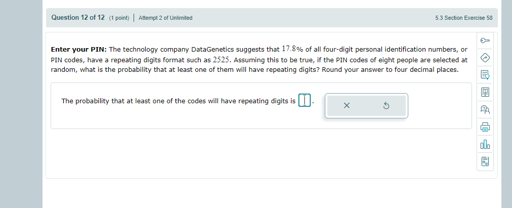 Solved Enter your PIN: The technology company DataGenetics | Chegg.com