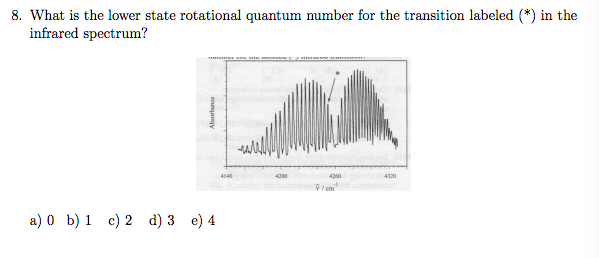 Solved 8. What is the lower state rotational quantum number | Chegg.com
