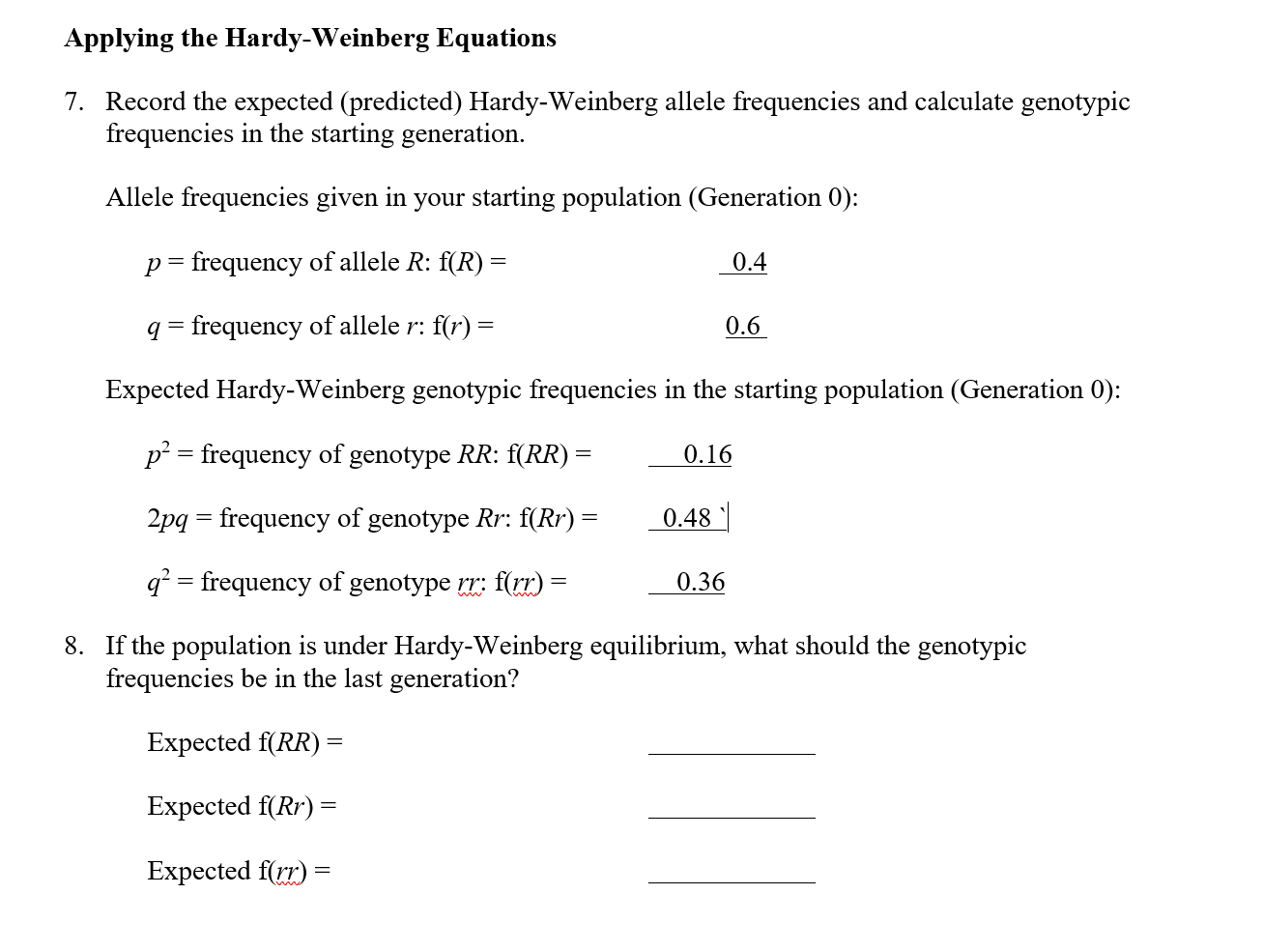 Counting Alleles and Calculating Allele Frequencies | Chegg.com