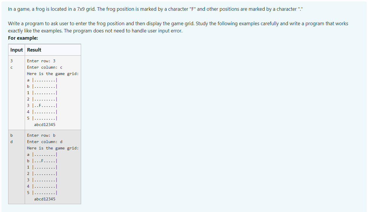 Solved In a game, a frog is located in a 7x9 grid. The frog | Chegg.com