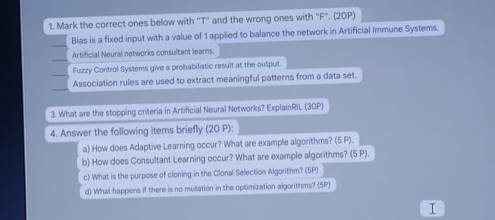 Solved Mark the correct ones below with "T" ﻿and the wrong | Chegg.com