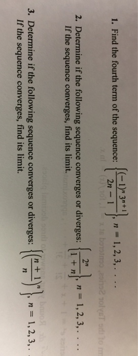 Solved (-1)n 3+1 i. Find the fourth term of the sequence: | Chegg.com