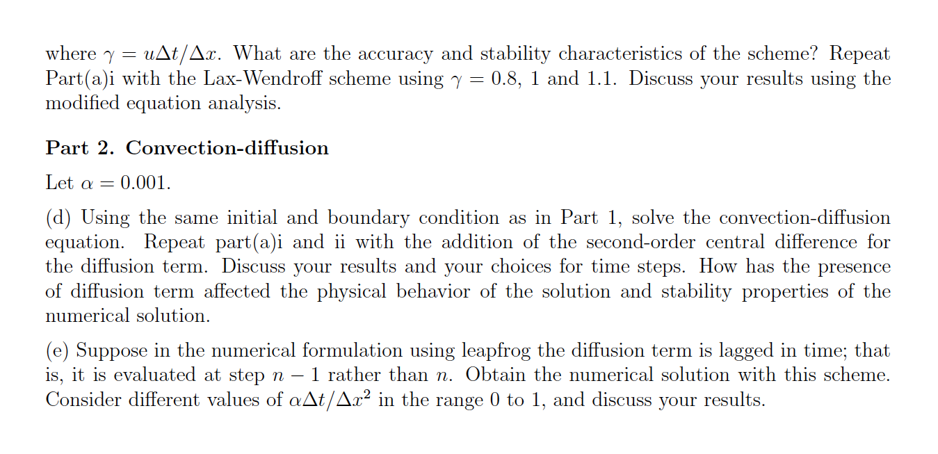 Consider the convection-diffusion equation ar ƏT ᎧᎢ | Chegg.com