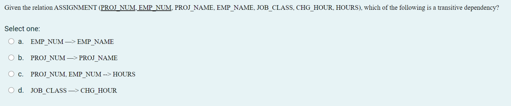 Solved Given the relation ASSIGNMENT (PROJ NUM, EMP_NUM, | Chegg.com