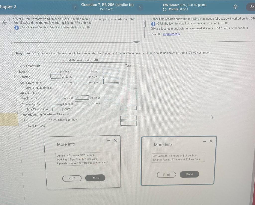 Solved More info More info Lumber 48 units at $12 per unilt | Chegg.com