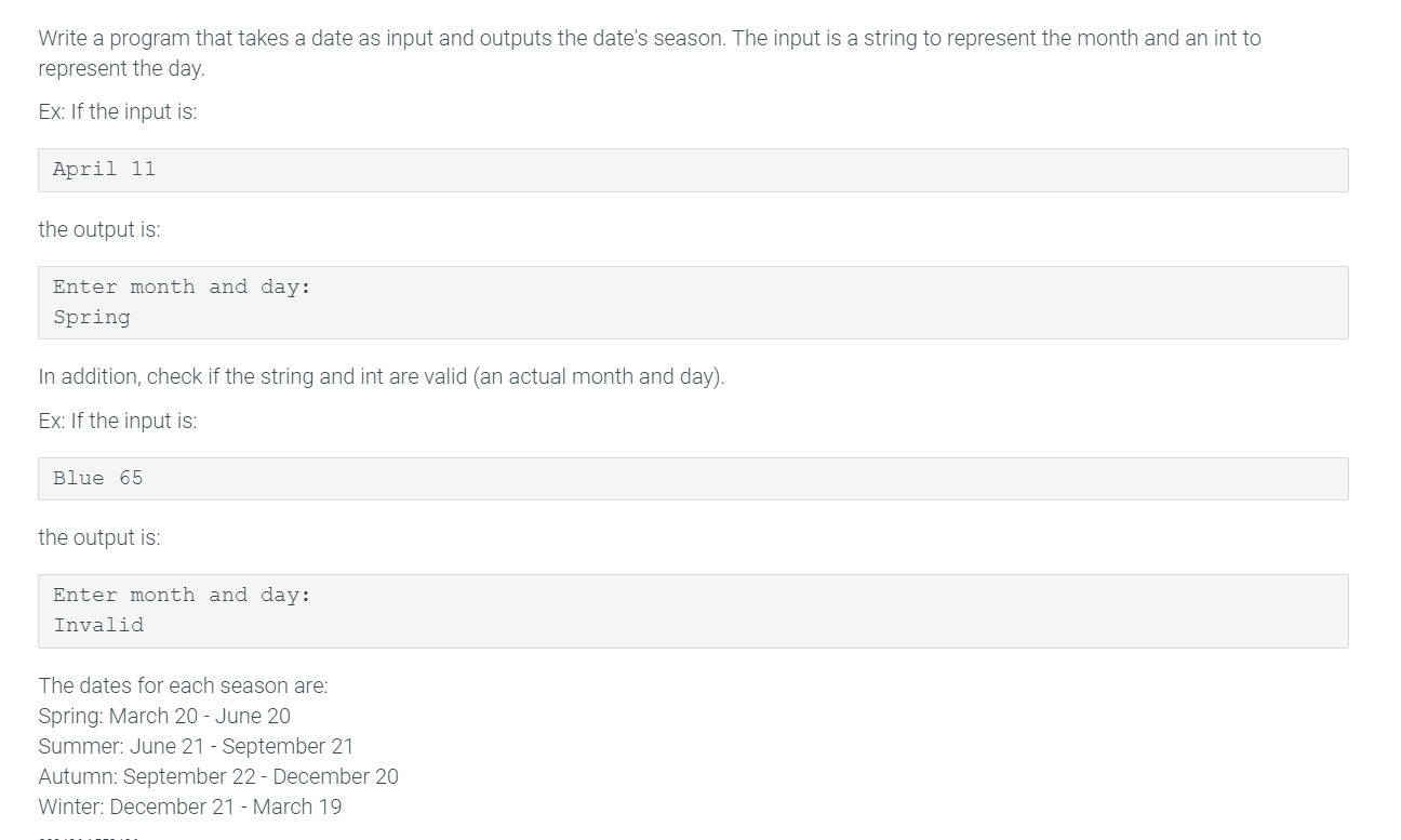 Answered: use python pls Write a program that takes a date a Answered: use python pls Write a program that takes a date a