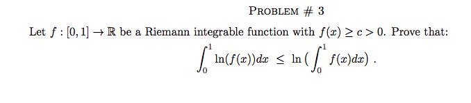 Solved PROBLEM # 3 Let f : [0, 1] → R be a Riemann | Chegg.com