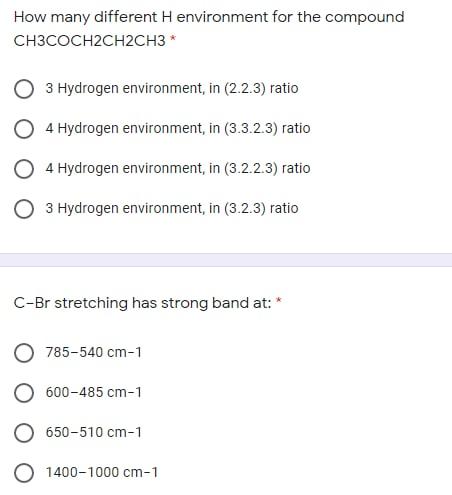 Solved How many different H environment for the compound | Chegg.com