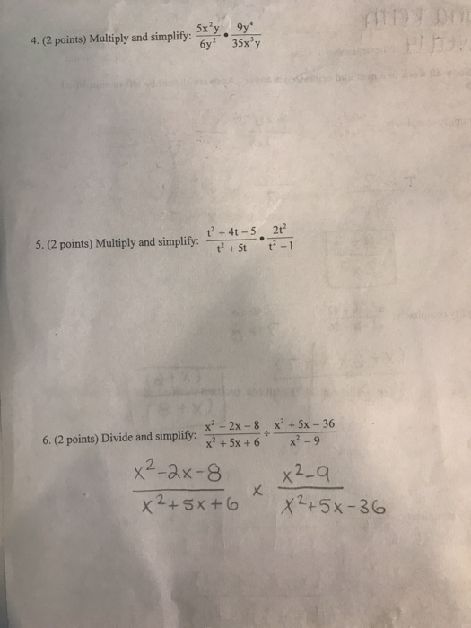 Solved 4.(2 points) Multiply and simplify: xy t2 +4t-5 2t 5. | Chegg.com
