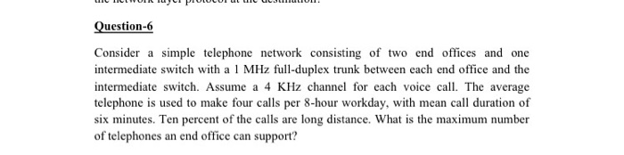 Solved Consider a simple telephone network consisting of two | Chegg.com