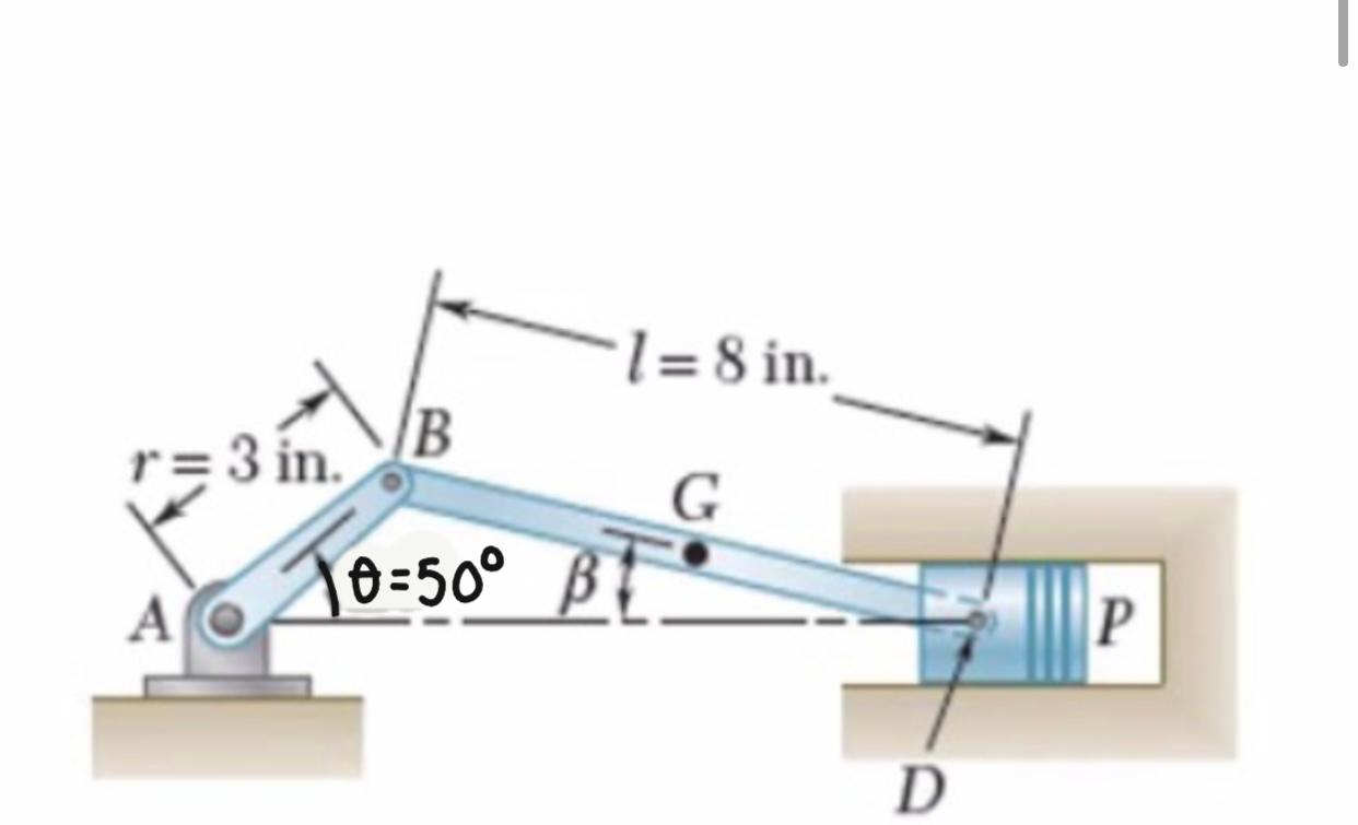 Solved In the mechanism shown, the crank AB has a constant | Chegg.com