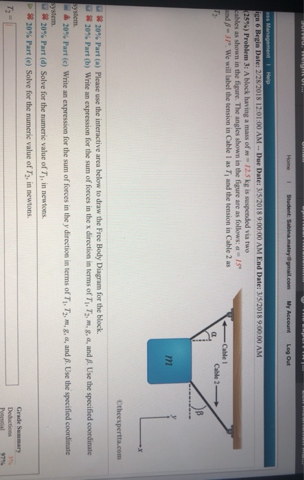 Solved a block with mass of m=11 kg rests on a frictionless | Chegg.com
