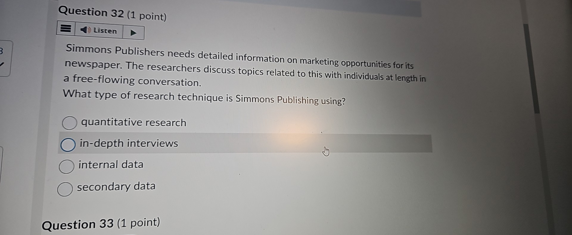 Solved Question 32 (1 ﻿point) ﻿Simmons Publishers needs | Chegg.com
