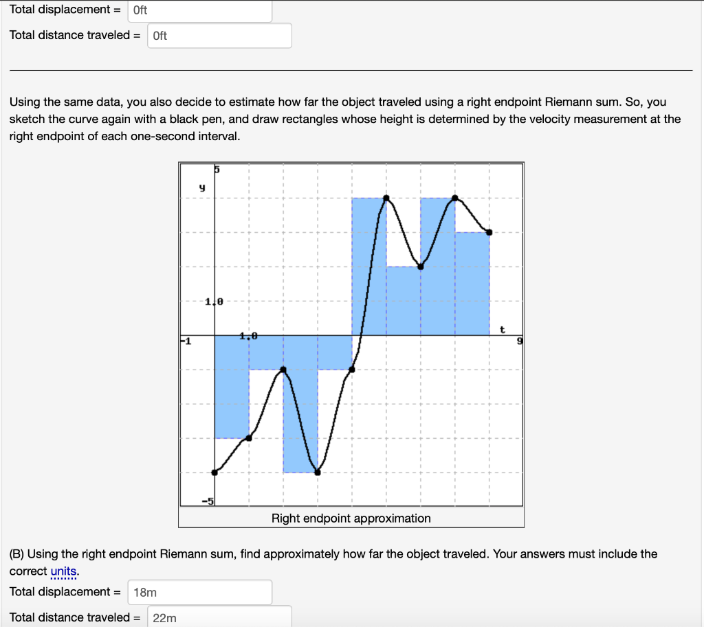 Total displacement = Oft Total distance traveled = | Chegg.com