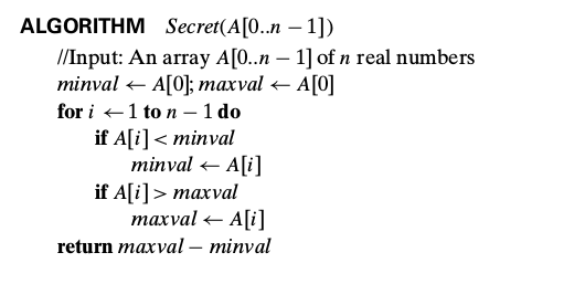 Solved ALGORITHM Secret(A[O...n – 1]) //Input: An array | Chegg.com