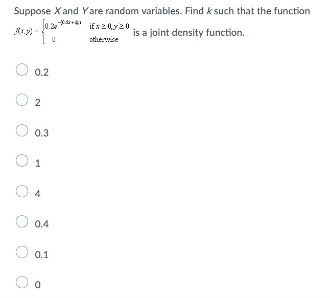 Solved Suppose X And Yare Random Variables Find K Such That 