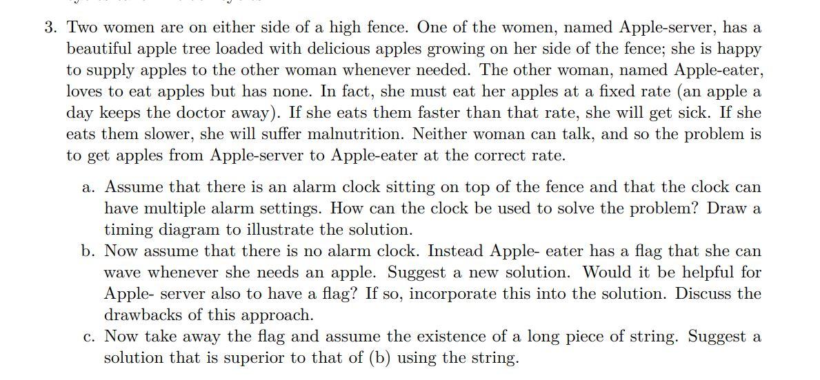 3. Two women are on either side of a high fence. One | Chegg.com
