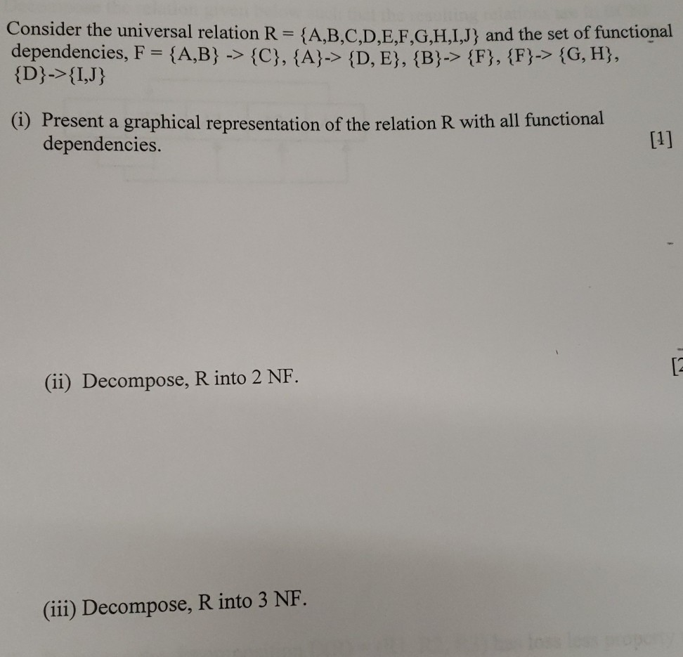 Solved Consider the universal relation R= | Chegg.com