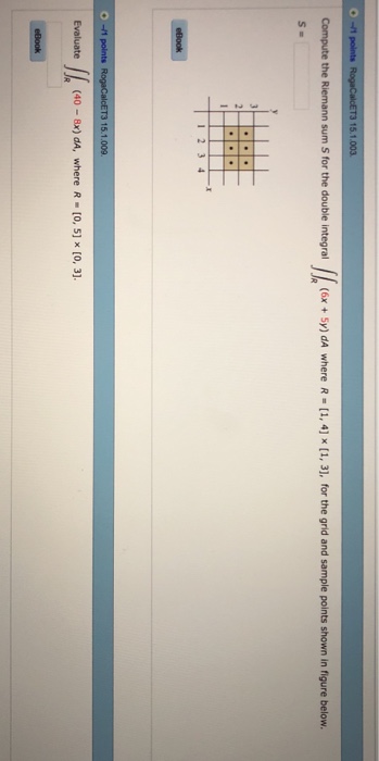 Solved Compute the Riemann sum s for the double integral (6x | Chegg.com