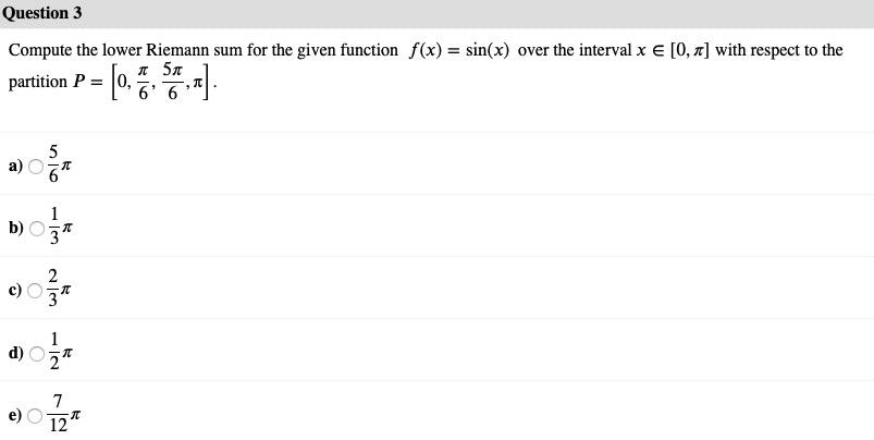 Solved Compute the upper Riemann sum for the given function | Chegg.com