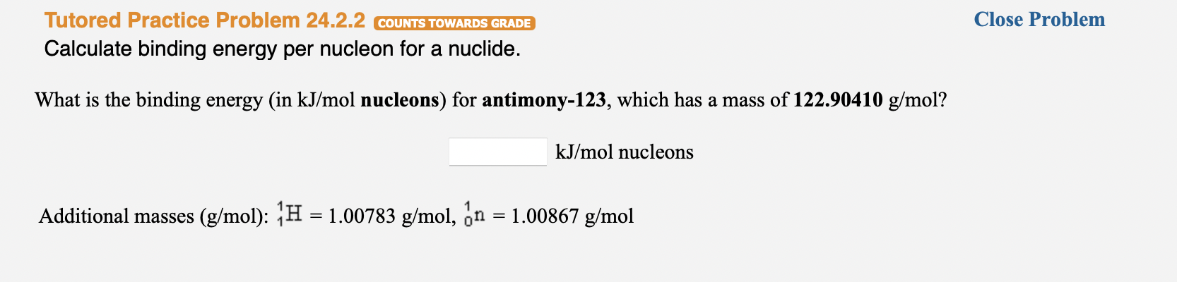 Solved Close Problem Tutored Practice Problem 24.2.2 COUNTS | Chegg.com
