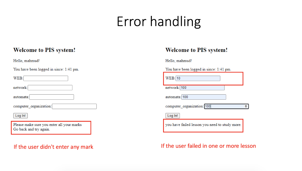 Solved Login Form studentLogin.php Welcome to PIS system! | Chegg.com