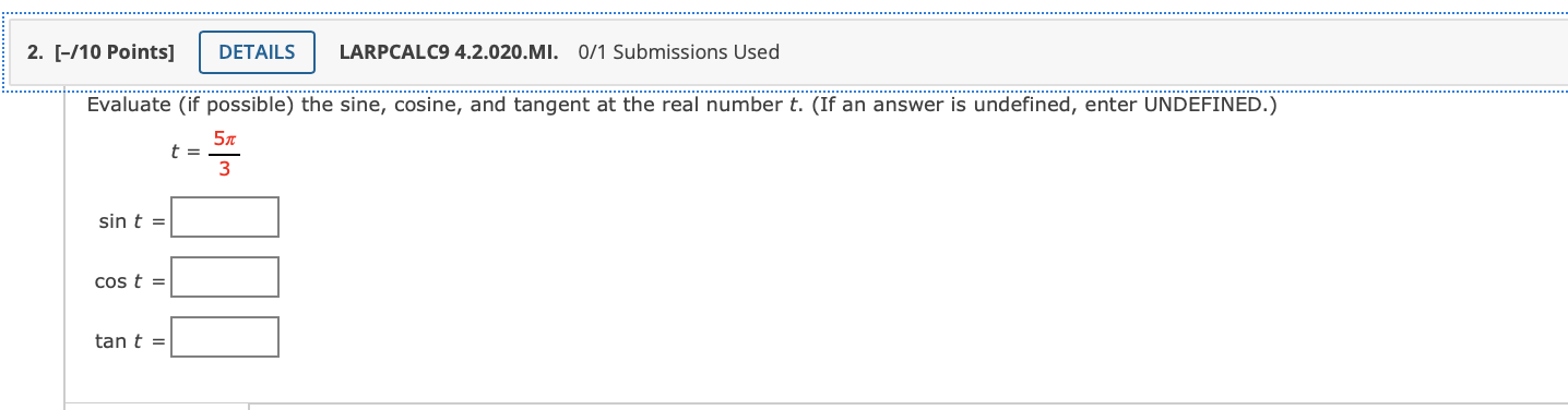 Solved 14. [0/6.66 Points] DETAILS PREVIOUS ANSWERS | Chegg.com