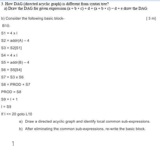 Solved 3. How DAG (directed acyclic graph) is different from | Chegg.com