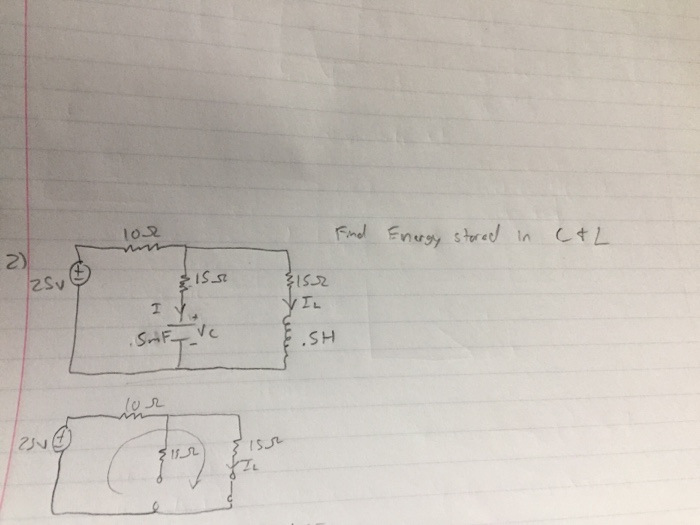 Solved Find Energy stored in C & L | Chegg.com