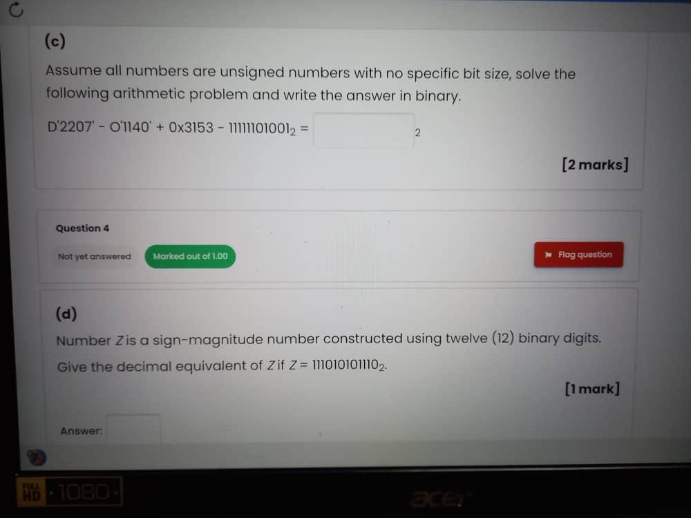 Solved Assume all numbers are unsigned numbers with no | Chegg.com