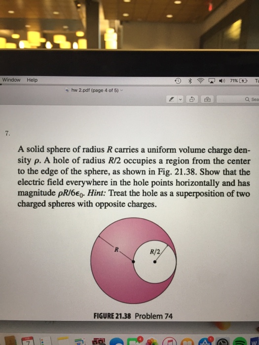 Solved A solid sphere of radius R carries a uniform volume | Chegg.com