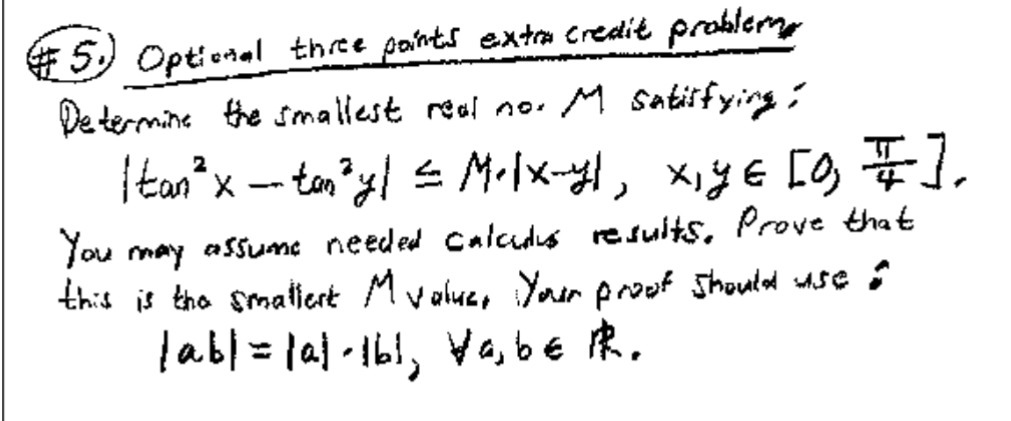Solved F5.) Optional three points extra credit problem | Chegg.com