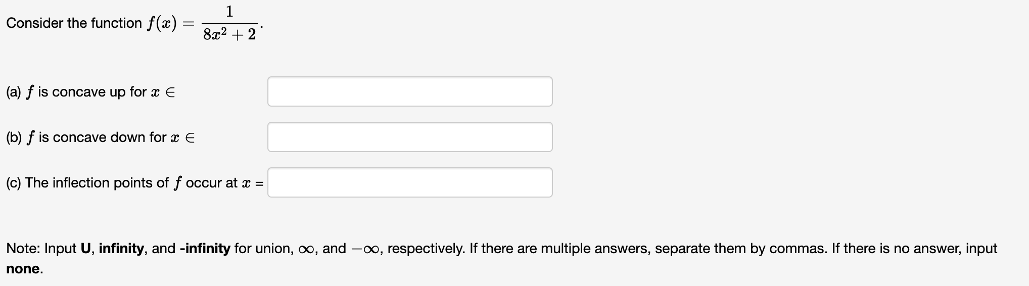 Solved Consider the function f(x)=8x2+21. (a) f is concave | Chegg.com