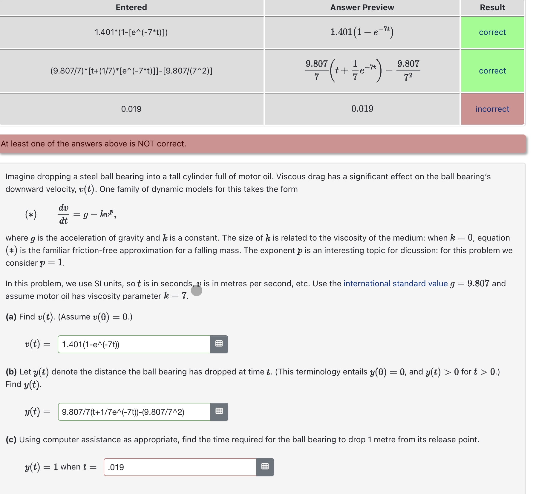 Solved At least one of the answers above is NOT correct. | Chegg.com