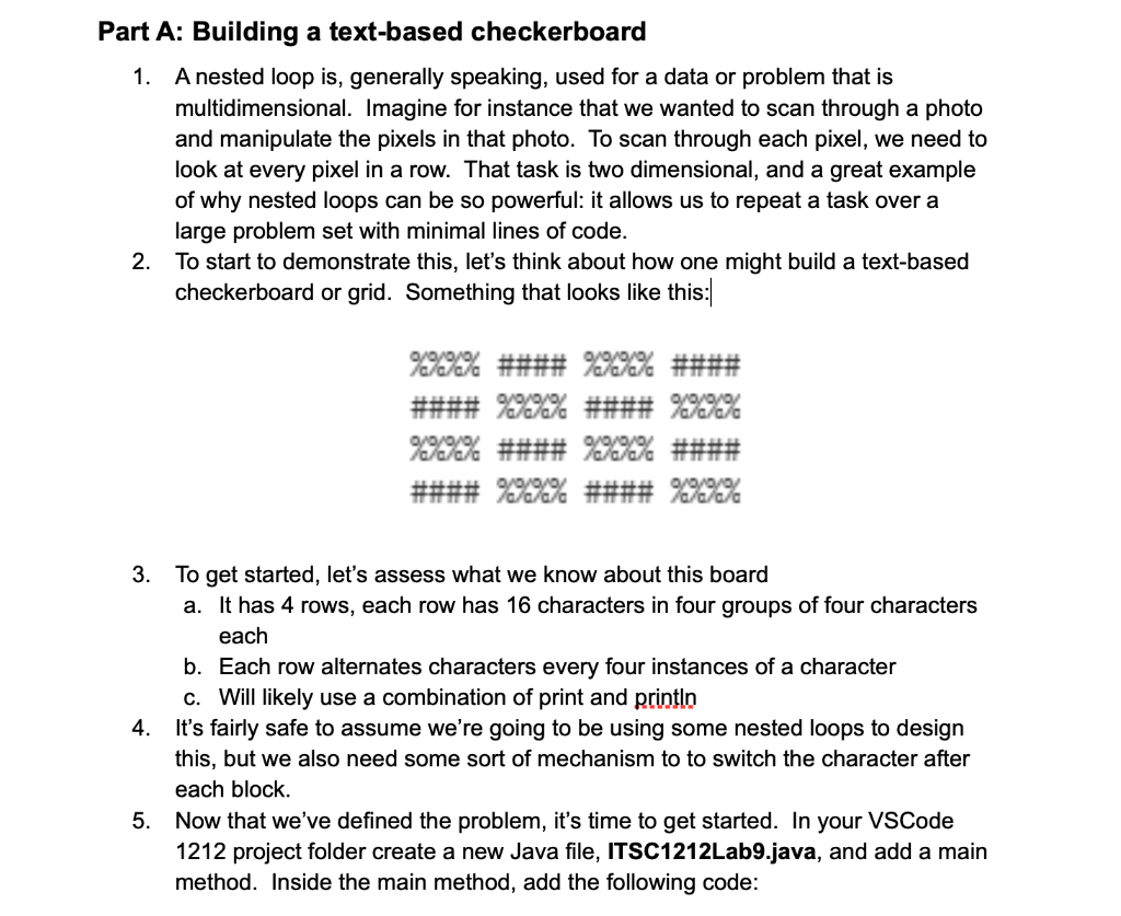 Solved Part A: Building a text-based checkerboard 1. A | Chegg.com