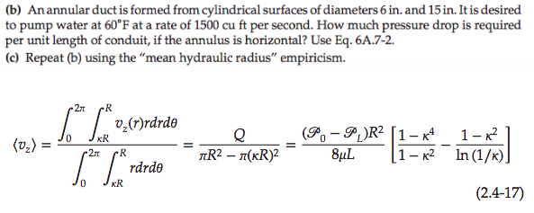 Estimation of pressure drops in annular flow. For | Chegg.com