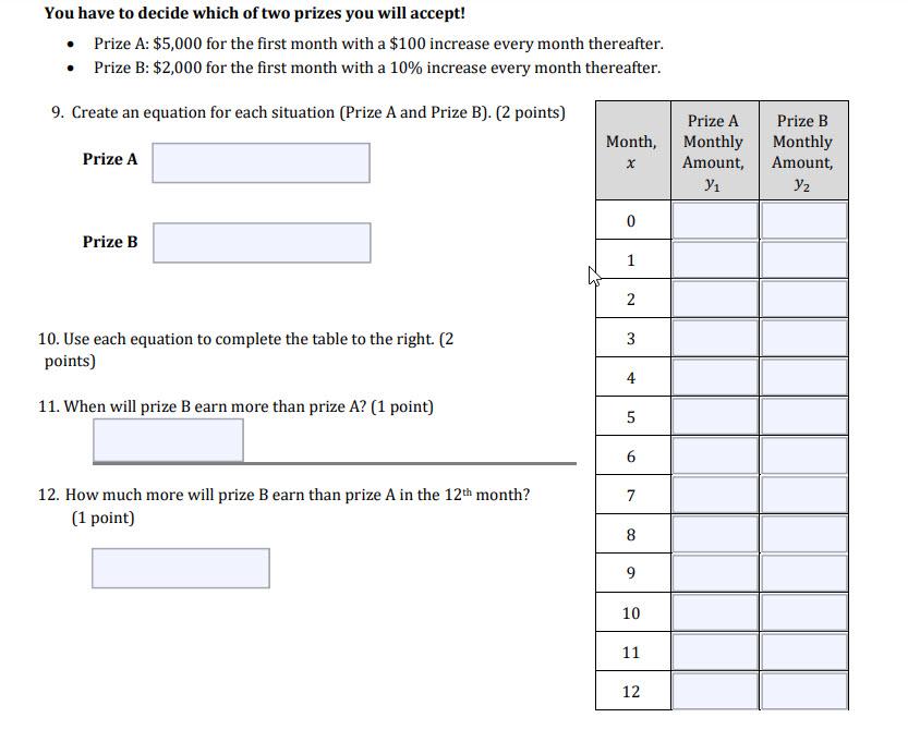 Solved You have to decide which of two prizes you will | Chegg.com