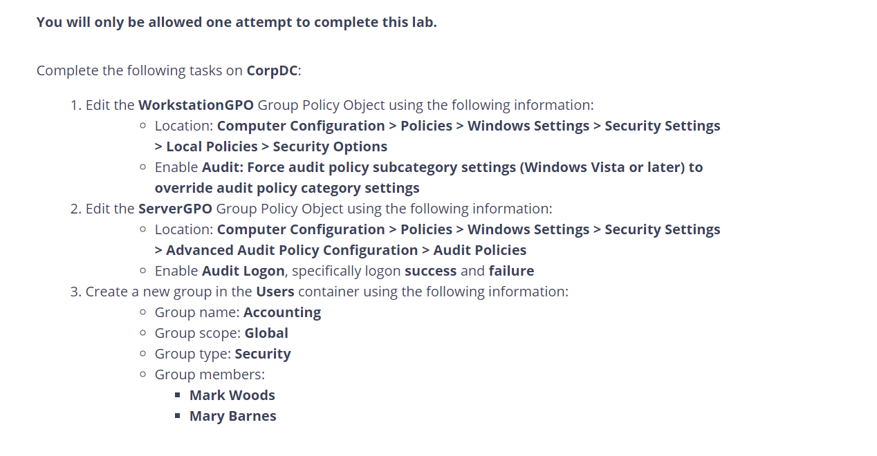 Solved 1. Edit the WorkstationGPO Group Policy Object using | Chegg.com