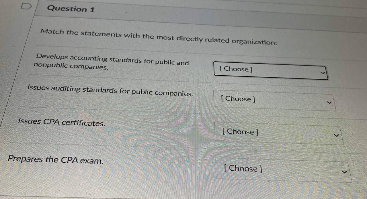 Solved Match the statements with the most directly related | Chegg.com
